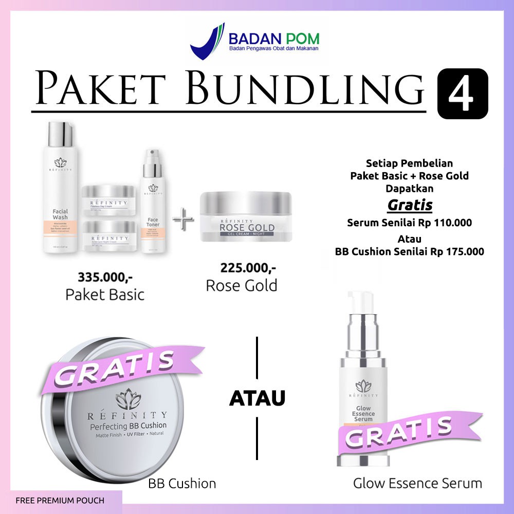 Jual BUNDLING [4] REFINITY BRIGHTENING/ACNE SERIES+ ROSEGOLD (FREE ...