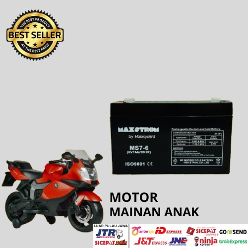 Jual aki battery motor mainan 6v 7ah baterai np7-6 | Shopee Indonesia