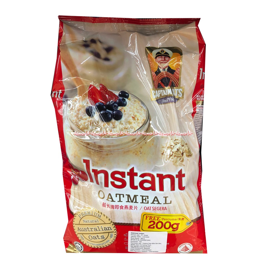 Jual Instant Oatmeal Oat 800gr Segera Australian Oats Oat Meal Sereal ...
