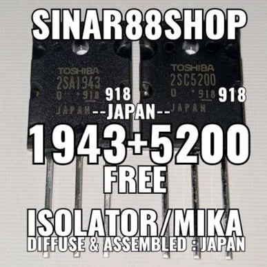 Jual HARGA 1 SET/PASANG TR TRANSISTOR TOSHIBA 2SA1943 2SC5200 1943 5200 FINAL ASLI ORI 2SA 2SC ...