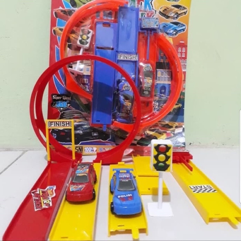Jual Mainan Anak Mobil Track Attack Racing Car Roda Wheels Balap Set ...