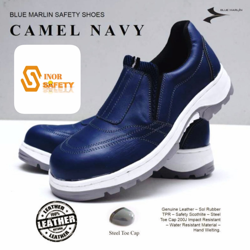 Jual Sepatu Safety SNI Ujung BESI Blue Marlin CAMEL Safety Shoes ...