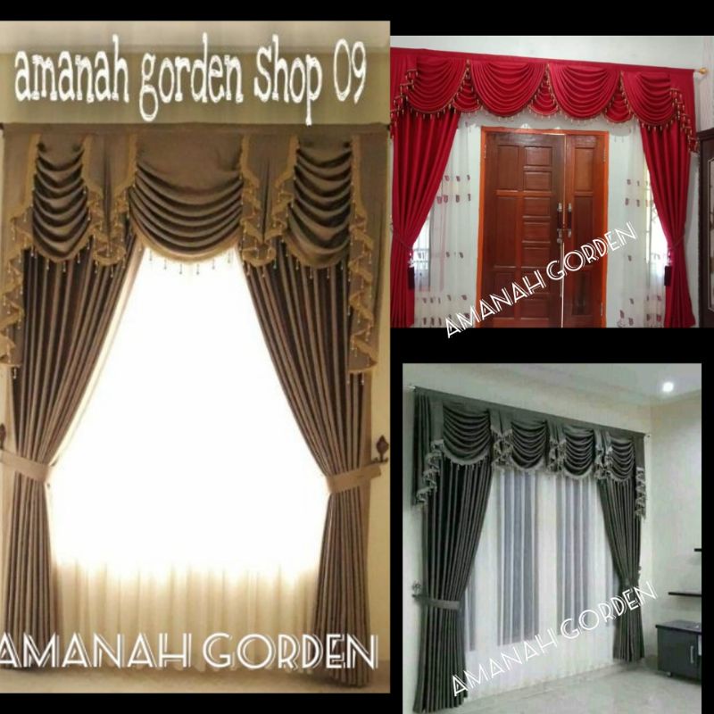 Jual gorden poni mewah satu set gorden poni murah untuk atas pintu ...