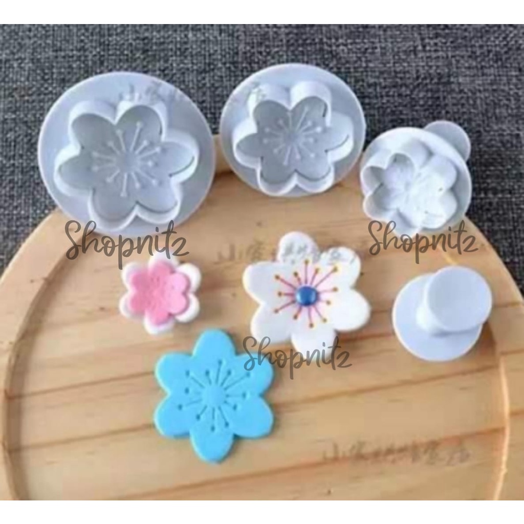 Jual Cetakan Fondant Cookies Cutter Plunger Bunga Sakura Alat Dekor Kue ...
