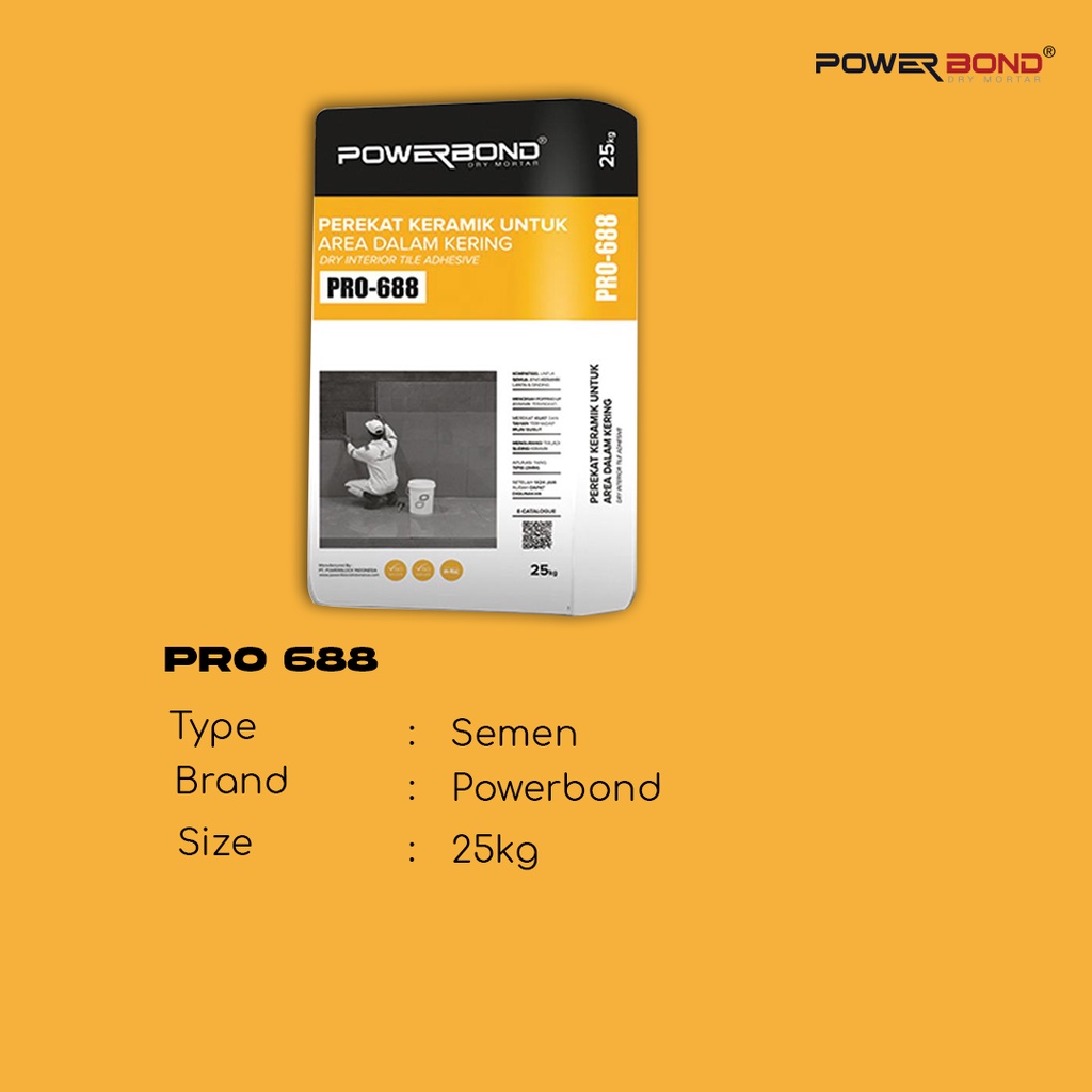 Jual SEMEN POWERBOND PRO 688 PEREKAT KERAMIK UNTUK AREA DALAM KERING ...