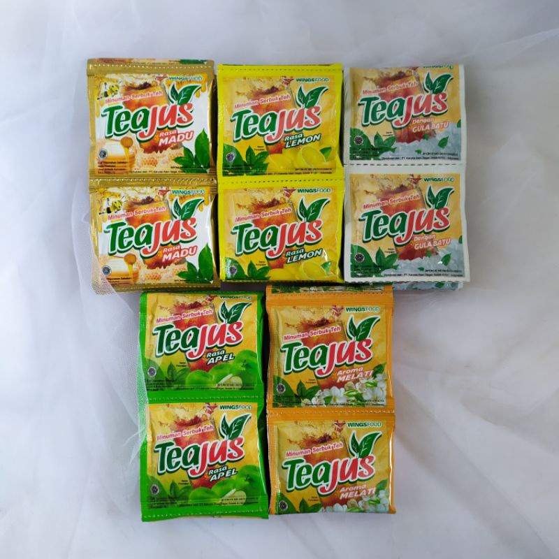 Jual TeaJus Minuman Serbuk Teh 10 sachet / aroma melati /apel / gula ...