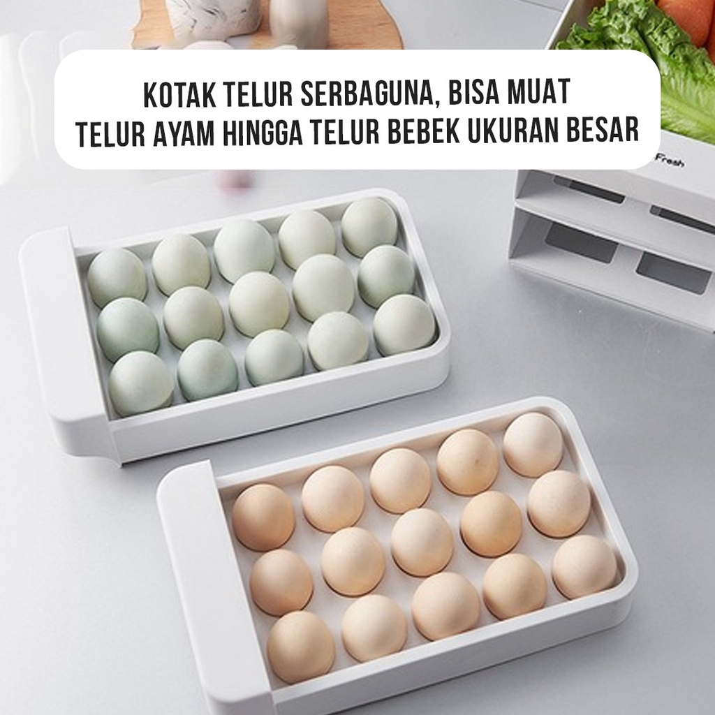 Jual INDOMART KOTAK TELUR SERBAGUNA 1 2 3 TINGKAT EGG BOX Drawer Kotak ...