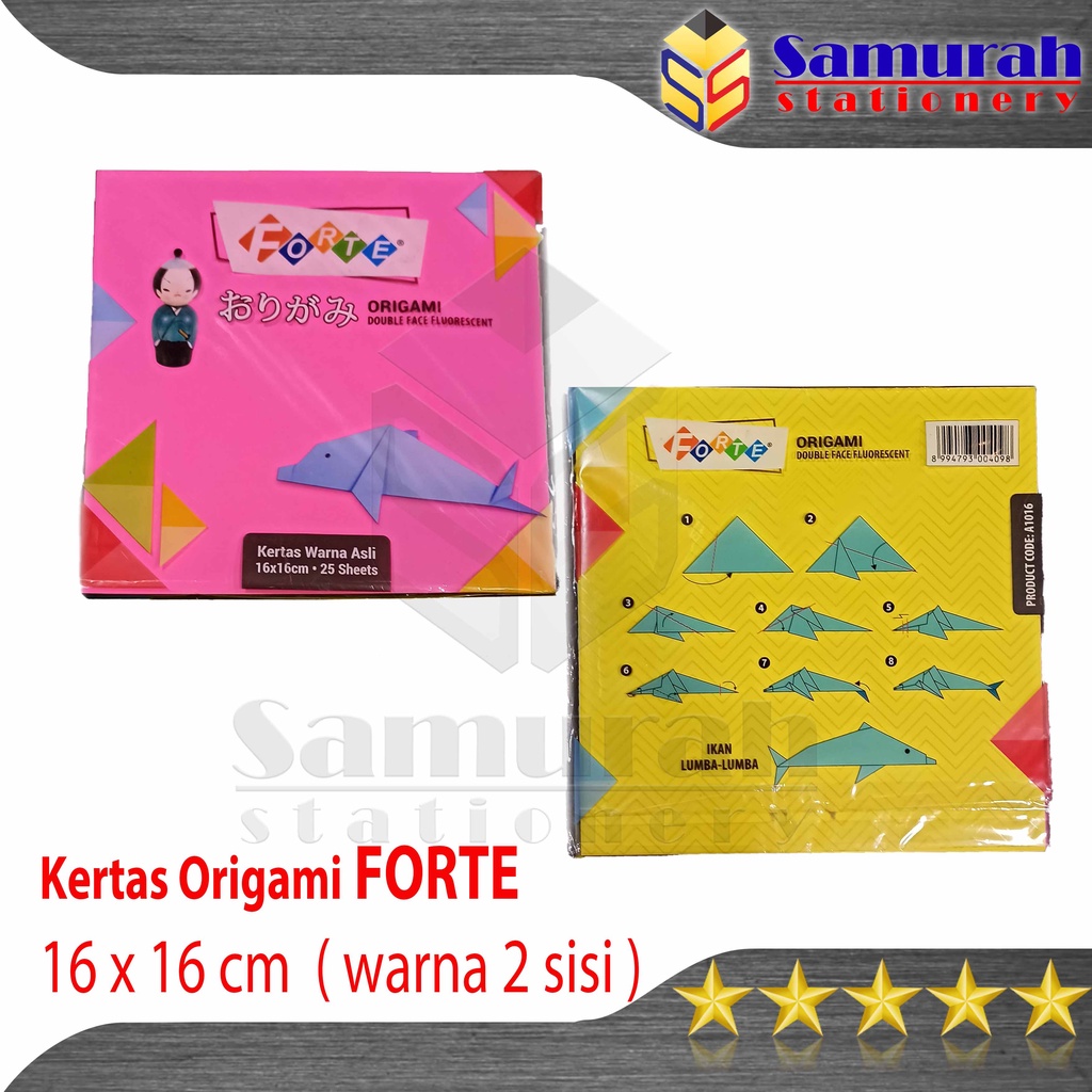Jual Kertas Origami Besar Forte isi 25 Lembar / 1 Pak Kertas Lipat TK ...