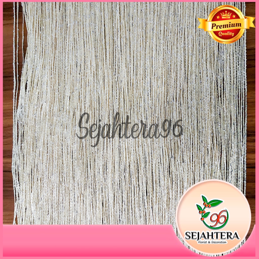 Jual TIRAI BENANG GLITER DEKORASI 1X2/TIRAI GLITER PUTIH/HIASAN BLING2 ...