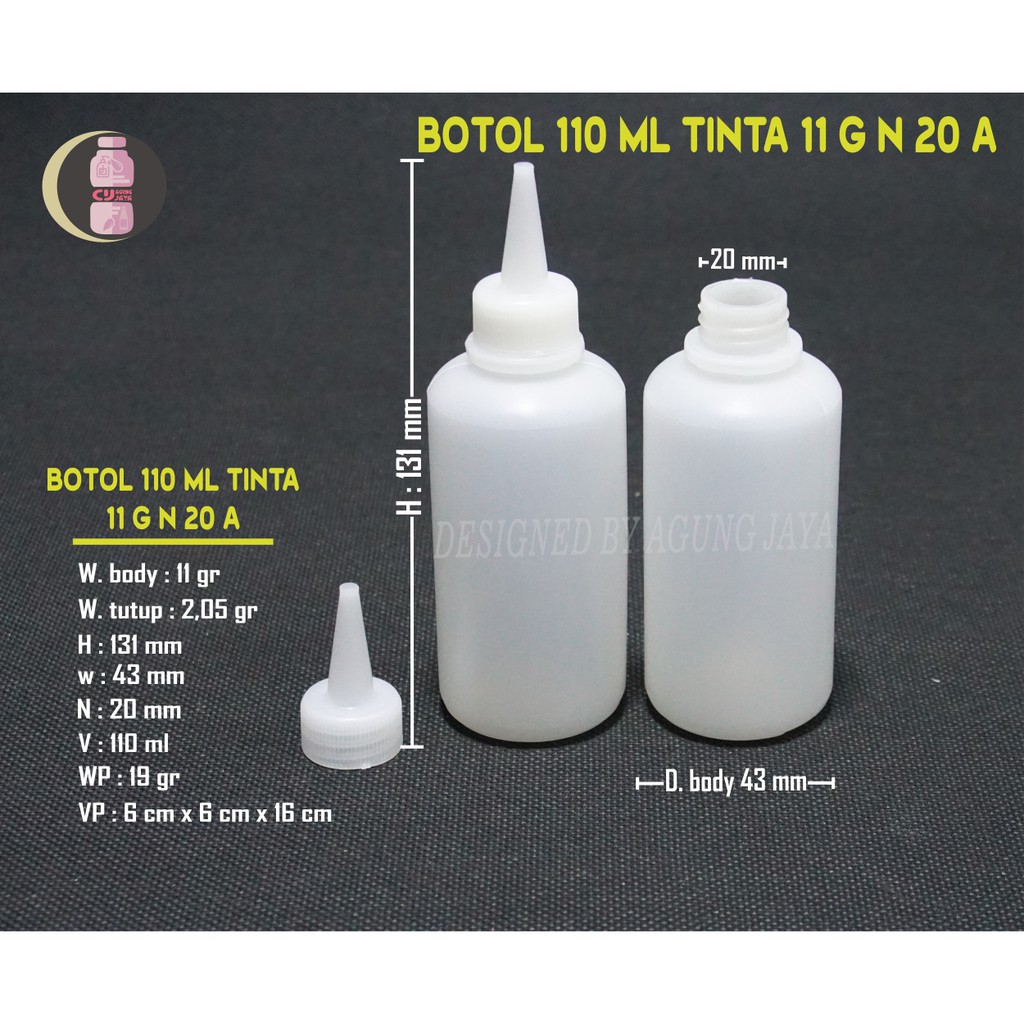 Jual Botol 110 Ml Tinta Botol Cuka/Botol Obat Cairb/Otol Palstik/Empty ...