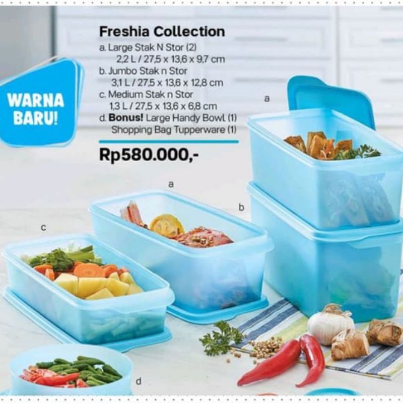 Jual Freshia Collection biru Tupperware | Shopee Indonesia