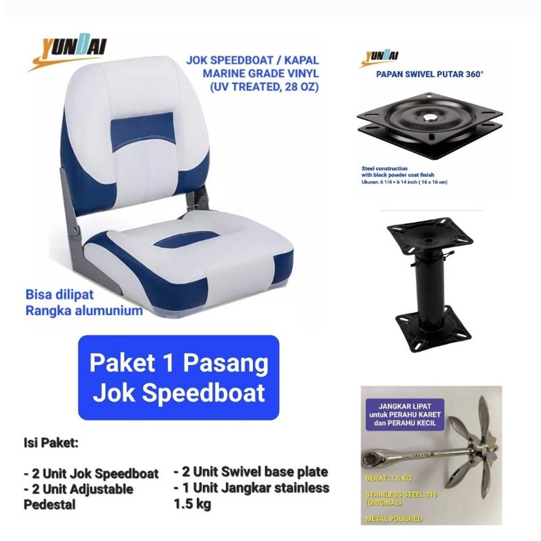 Jual Paket Jok Speed Boat Marine Grade Lengkap dengan Pedestal dan ...