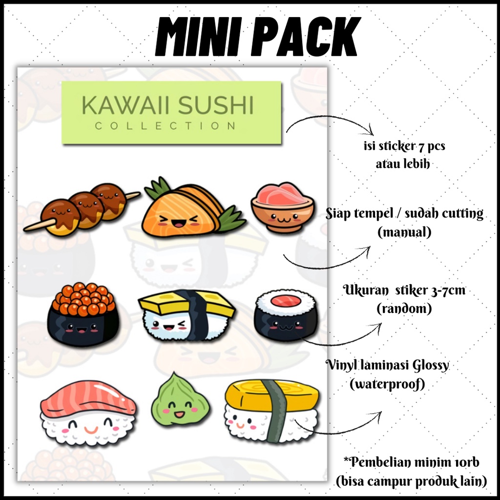 Jual [MINI PACK] STICKER SUSHI SERIES | STIKER KAWAII AESTHETIC ...