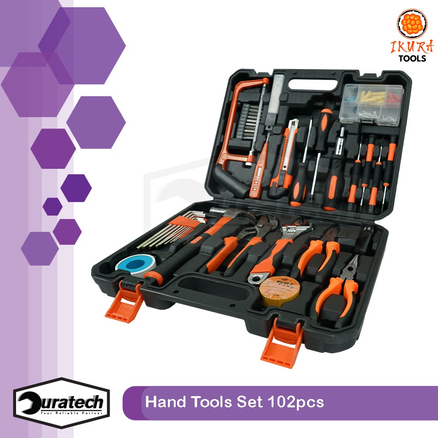 Jual Hand tools Set 102pcs / Tool Kit Set / Alat Pertukangan Set Tang Obeng Baut Palu Gergaji ...