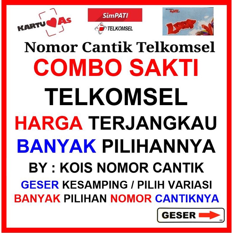 Jual Kartu Perdana Sakti Telkomsel Combo Sakti - Kartu Sakti Telkomsel 17gb rapih - Kartu Sakti ...