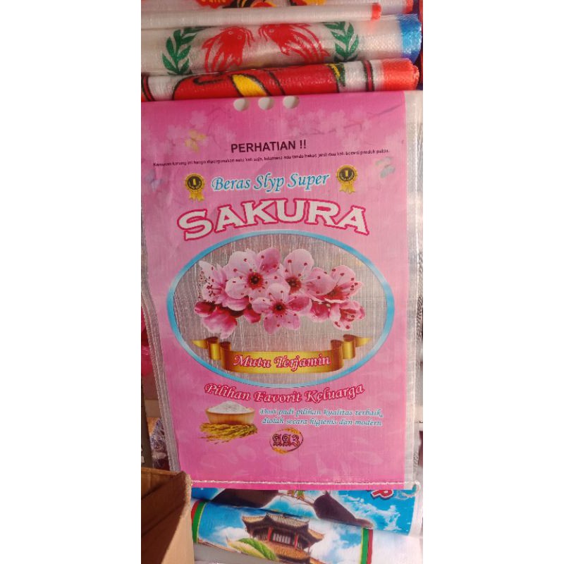 Jual karung beras merk SAKURA 5kg | Shopee Indonesia