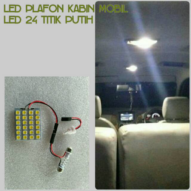 Jual Lampu LED Plafon/Kabin Mobil 24 LED Cahaya Putih | Shopee Indonesia