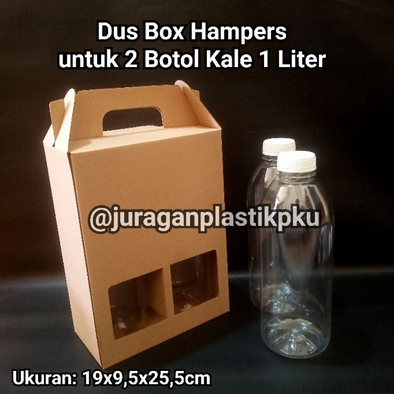 Jual Dus Box Hampers untuk 2 Botol Kale 1000ml | Kotak Jinjing isi ...