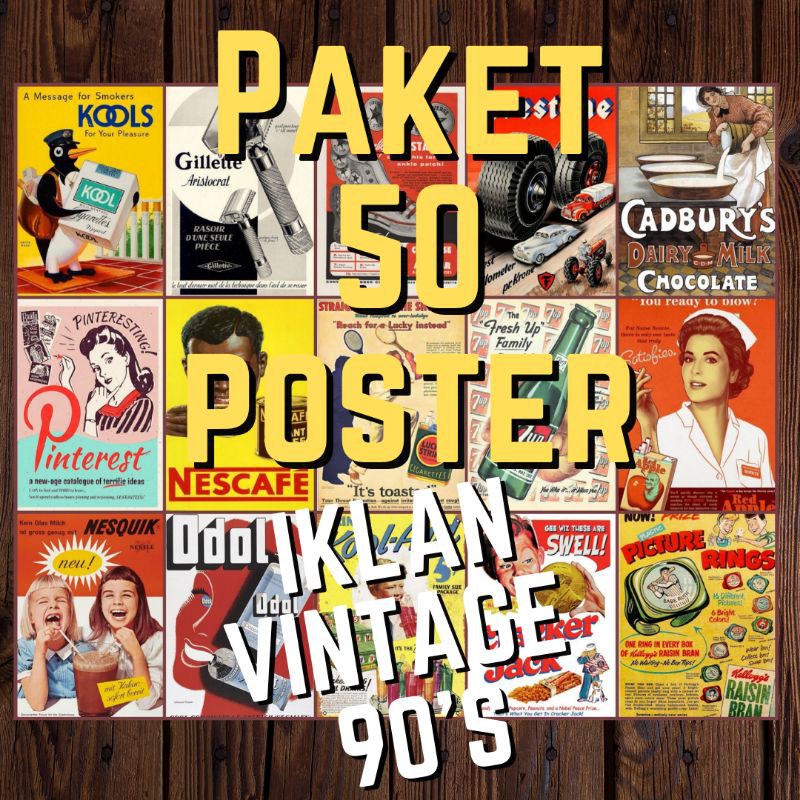 Jual [50 PCS] POSTER AESTHETIC IKLAN JADUL VINTAGE SERIES WALLPOSTER ...