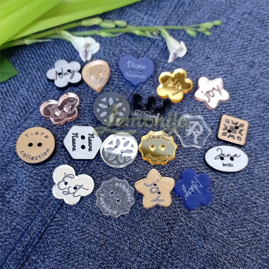 Jual Kancing Hias Custom Akrilik Size Besar 2.5 cm - 3 cm | Shopee ...