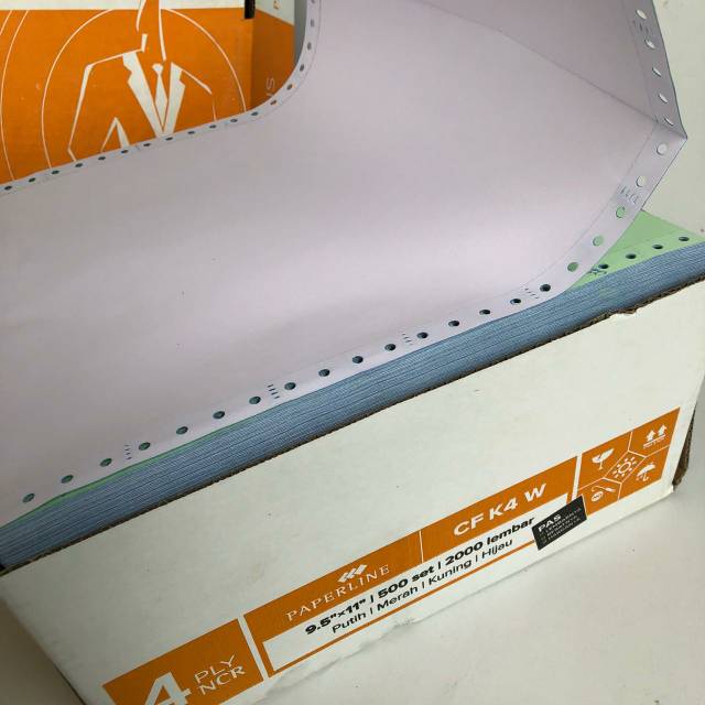 Jual continuous form 4 PLY warna Paperline 9.5" x 11" kertas komputer 4 ...