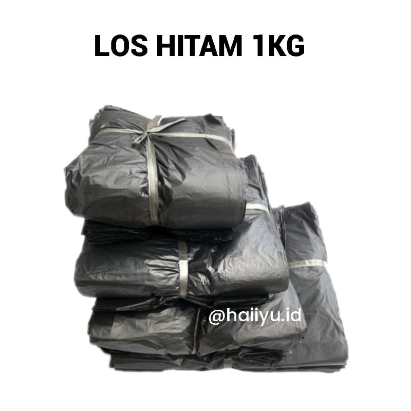 Jual Plastik Los Hitam 1kg murah ukuran 15, 21 28 plastik packing ...