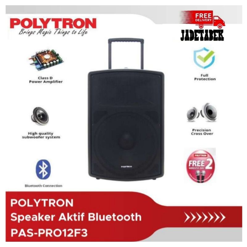 Jual POLYTRON PROFESIONAL ACTIVE SPEAKER 12 inch PAS PRO12F3 DUAL POWER BLUETOOTH USB MIC ...