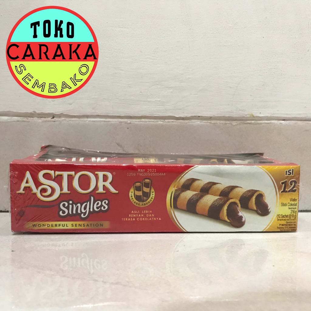 Jual ASTOR Singles Wafer Stick Coklat - isi 12 pcs @18g | Shopee Indonesia