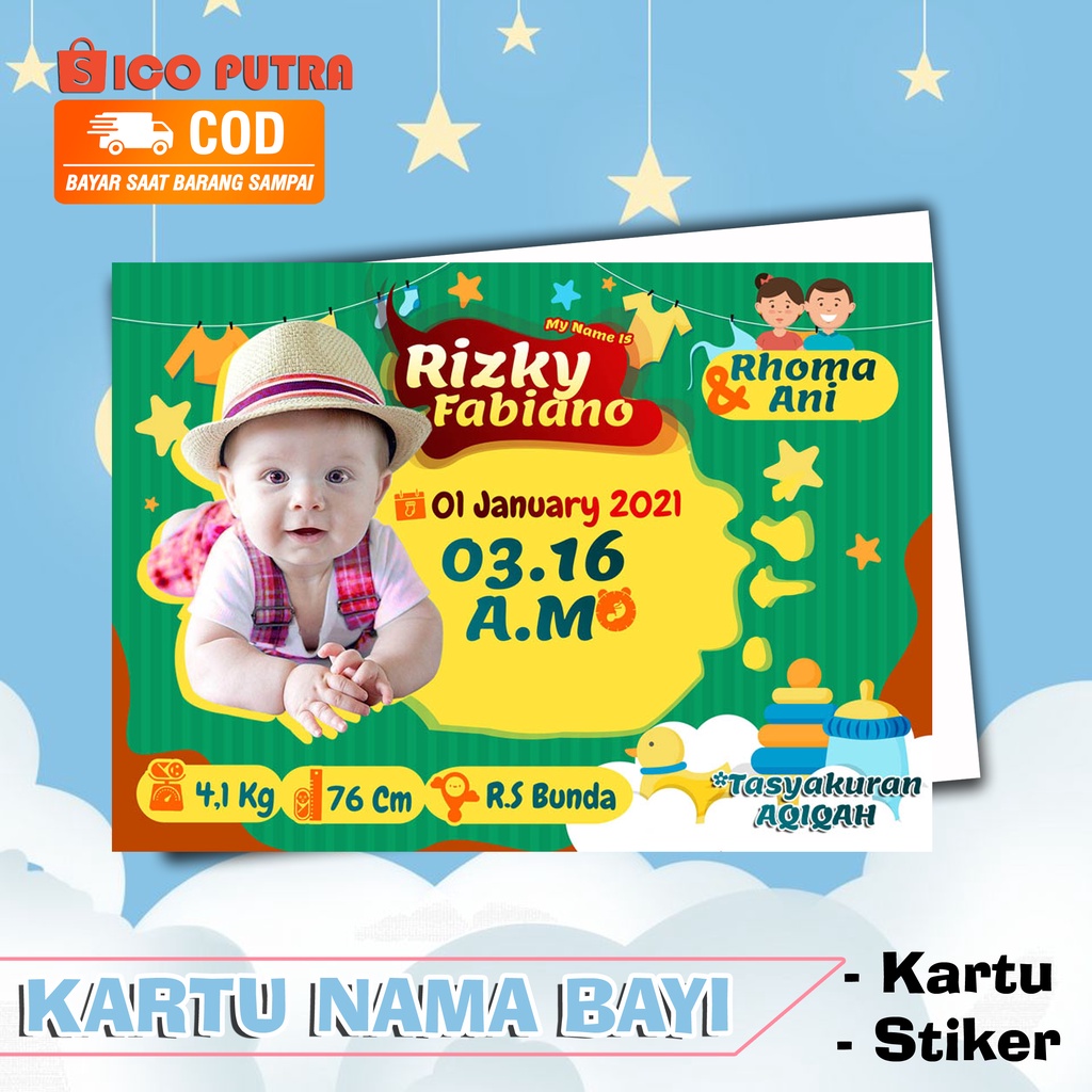 Jual KARTU NAMA , KAARTU NAMA BAYI, BIODATA BAYI, KARTU UCAPAN, KARTU ...