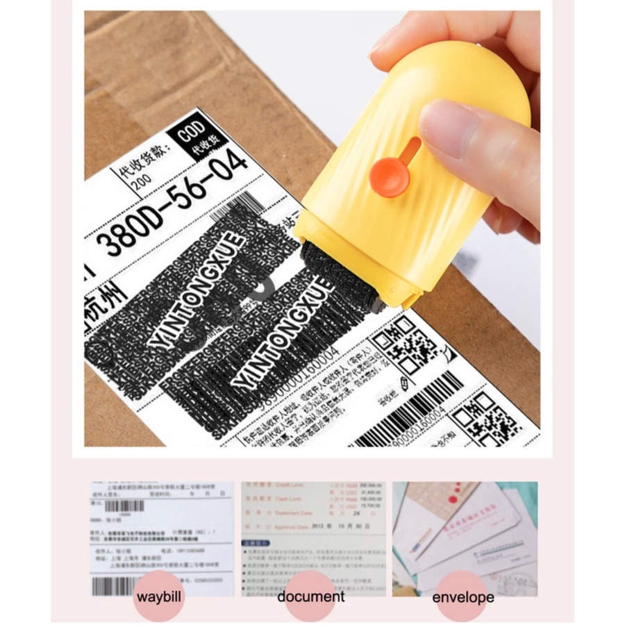 Jual Roller Stamp Identity Protection Confidential Resi Paket CUTTER 2 ...