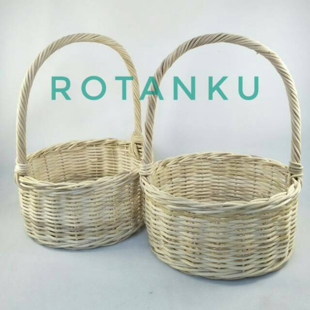 Jual Keranjang Rotan Bulat Gagang Diameter 19Cm Tinggi 8 cm Buat Tabur ...