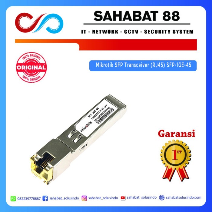 Jual Mikrotik SFP Transceiver (RJ45) SFP-1GE-45 | Shopee Indonesia