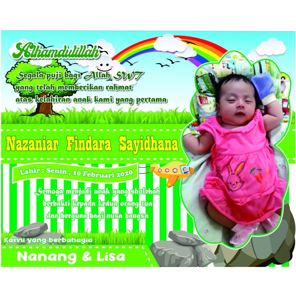 Jual Kartu stiker label syukuran khitan pernikahan | Stiker acara ...