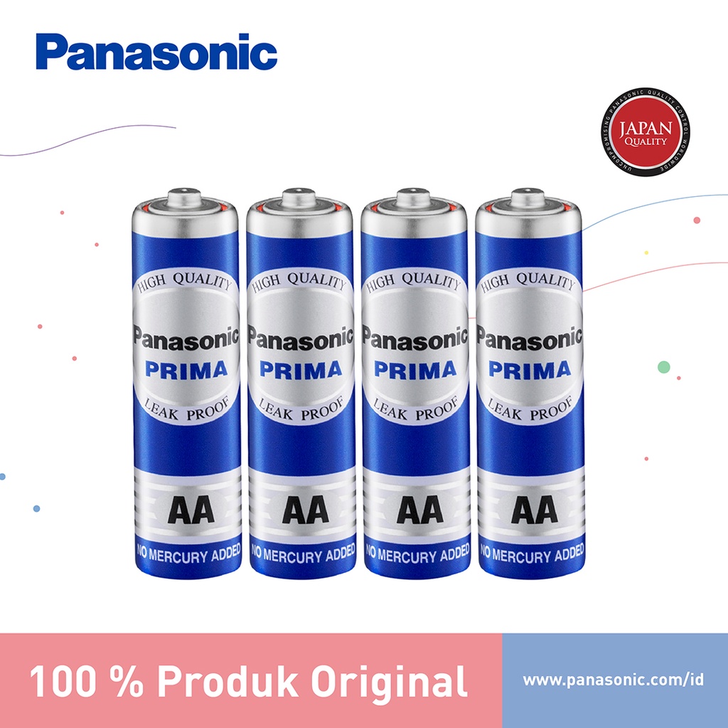 Jual Panasonic Baterai AA Manganese Biru 4pc Battery Manganese Size A2 | Shopee Indonesia