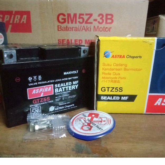 Jual ORIGINAL ASPIRA ASTRA BATTERY// ACCU/AKI GTZ-5S//GTZ-6V ASPIRA ...