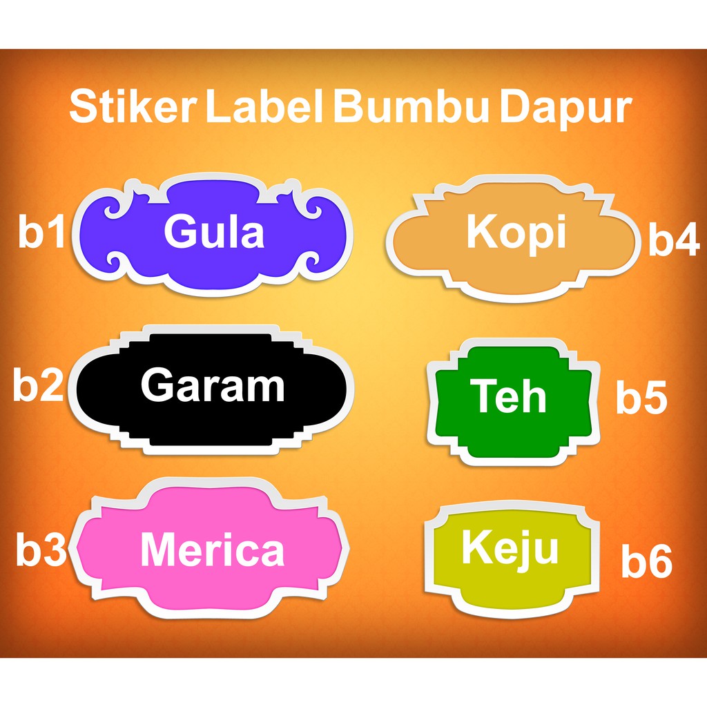 Jual TERMURAH Cetak Stiker Label Bumbu Dapur FREE Desain Sticker Nama ...