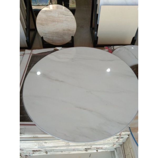 Jual granit bulat untuk meja santai/tamu diameter 80cm glossy | Shopee ...