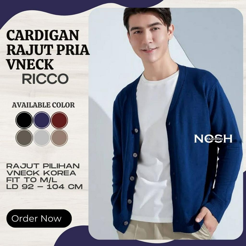 Jual Cardigan Pria Rajut VNeck Korea Style Kekinian Kardigan Rajut Size ...