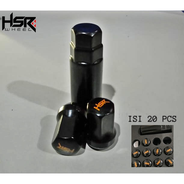 Jual Baut Roda/Mur Variasi HSR Lugnut Black Drat 1,5 - Variasi Baut ...