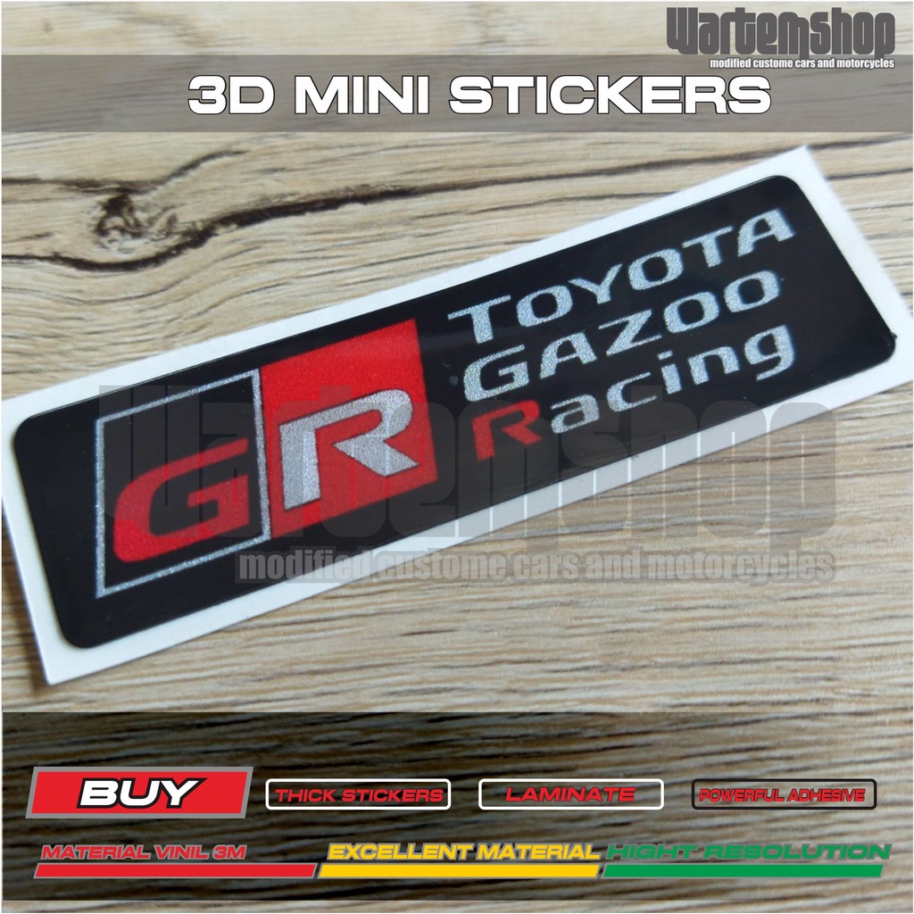 Jual STICKER MINI 3D TOYOTA GAZOO RACING BLACK | Shopee Indonesia