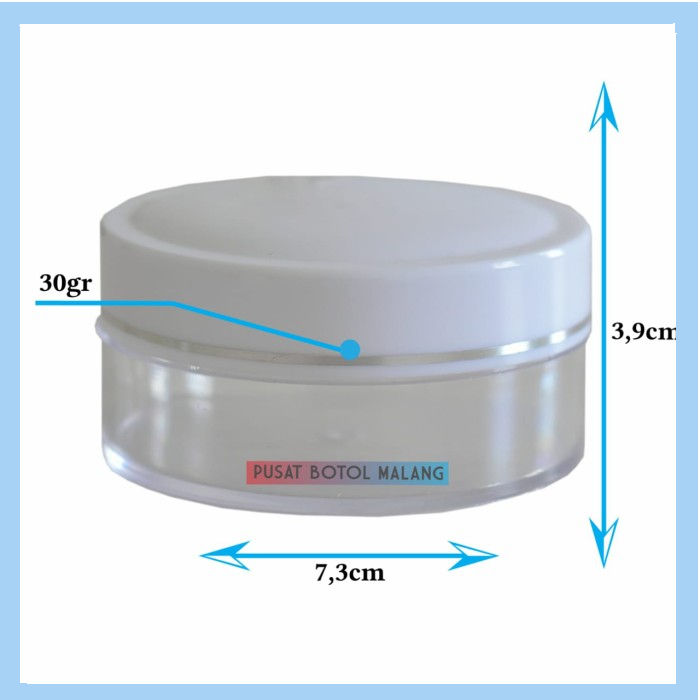 Jual Pot Bedak Tabur 30Gr Putih/Natural List Silver | Shopee Indonesia
