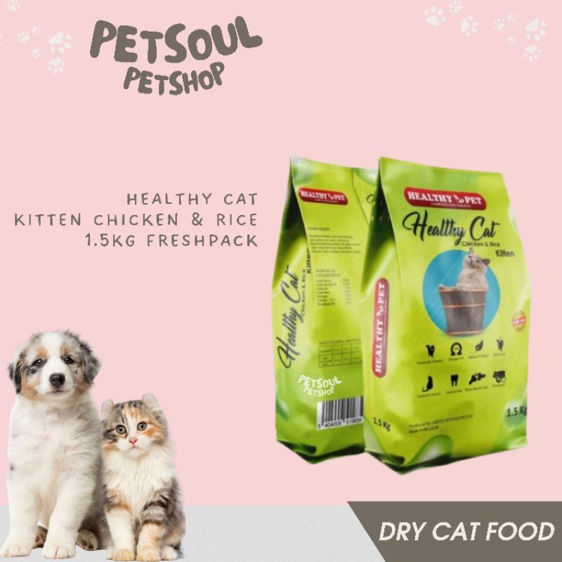 Jual Makanan Kucing Healthy Cat Kitten Chicken & Rice 1,2 kg Cat Food ...