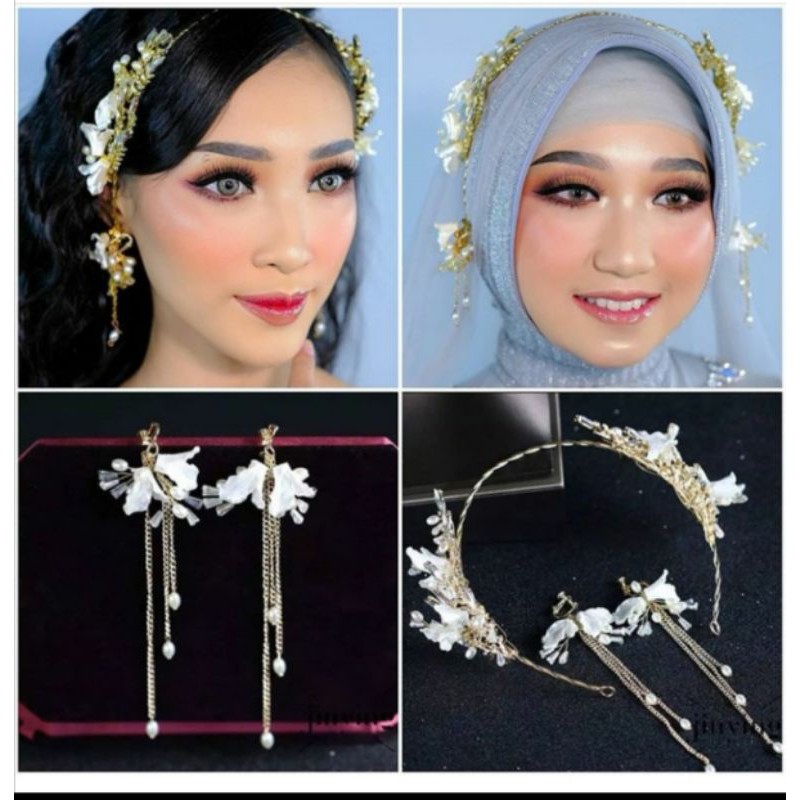 Jual mahkota hijab fashion acc wanita headpiece bunga | Shopee Indonesia