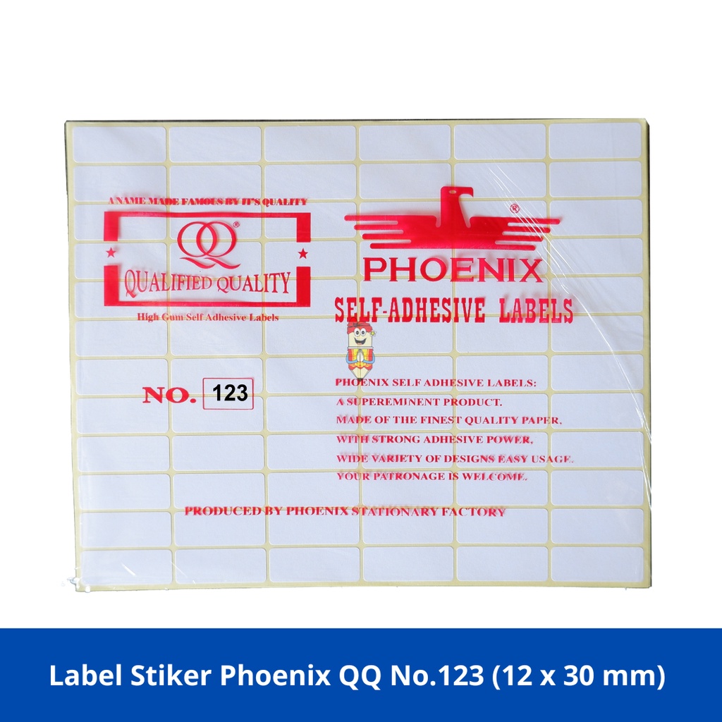Jual Label Stiker Phoenix QQ No.123 Kertas Harga Nama Undangan 12 x 30 ...