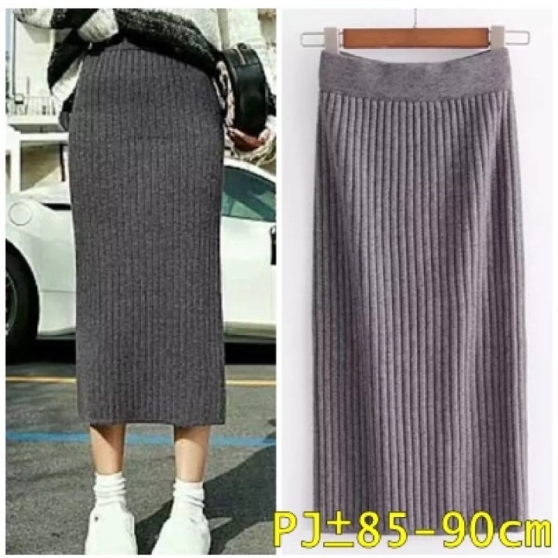 Jual Rok wanita panjang terbaru rajut rok knit panjang premium | Shopee ...