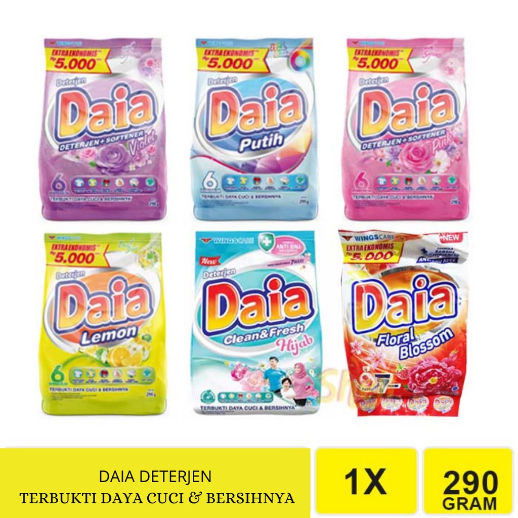 Jual DAIA DETERJEN BUBUK 290 GRAM - DAIA BUBUK PUTIH - DAIA BUNGA ...