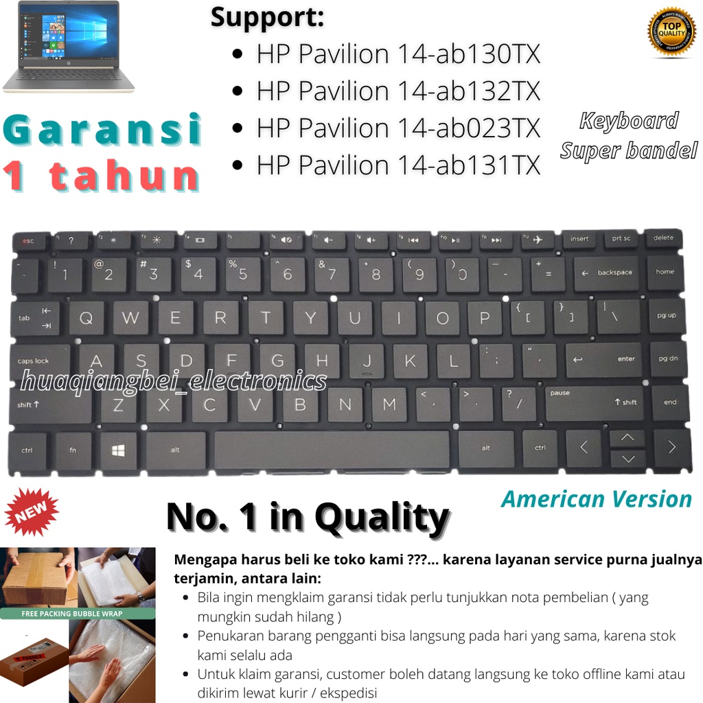Jual Keyboard HP Pavilion 14-ab130tx 14-ab132tx 14-ab023tx 14-ab131tx ...