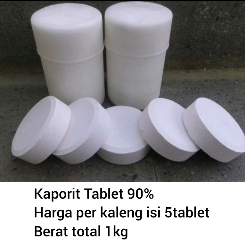 Jual Kaporit Klorin Tablet TCCA 90% 1kg per kg isi 5 tablet besar ...