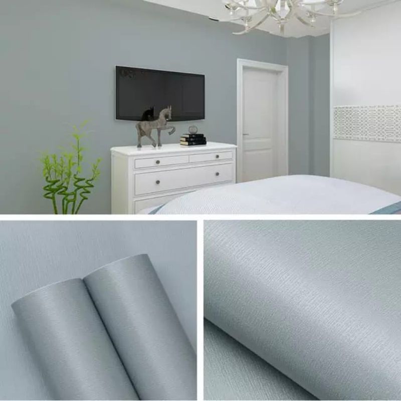 Jual Wallpaper Dinding Polos Sticker Dinding Polos Abu-abu Muda ...