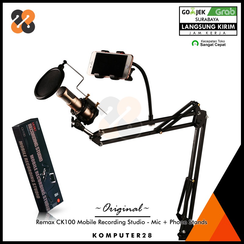 Jual Remax CK100 Mobile Recording Studio - Mic and Phone Holder Stand 360 Degree Rotation ...